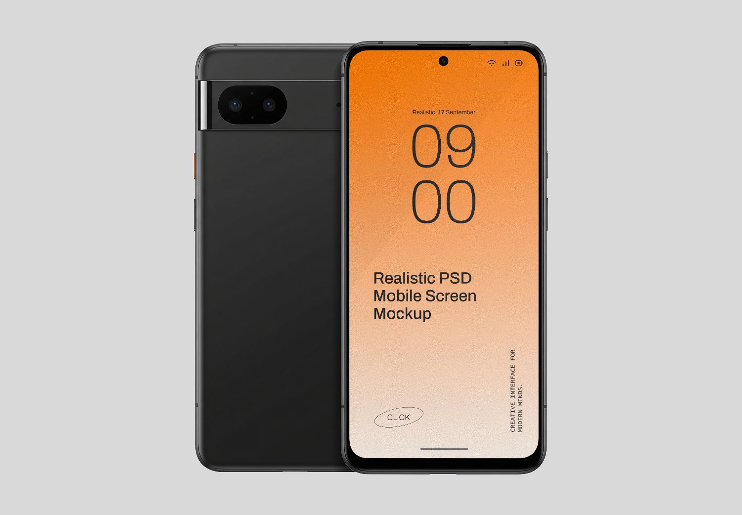 Google Pixel 7 Mockup - Realistic Front & Back Android Phone Template